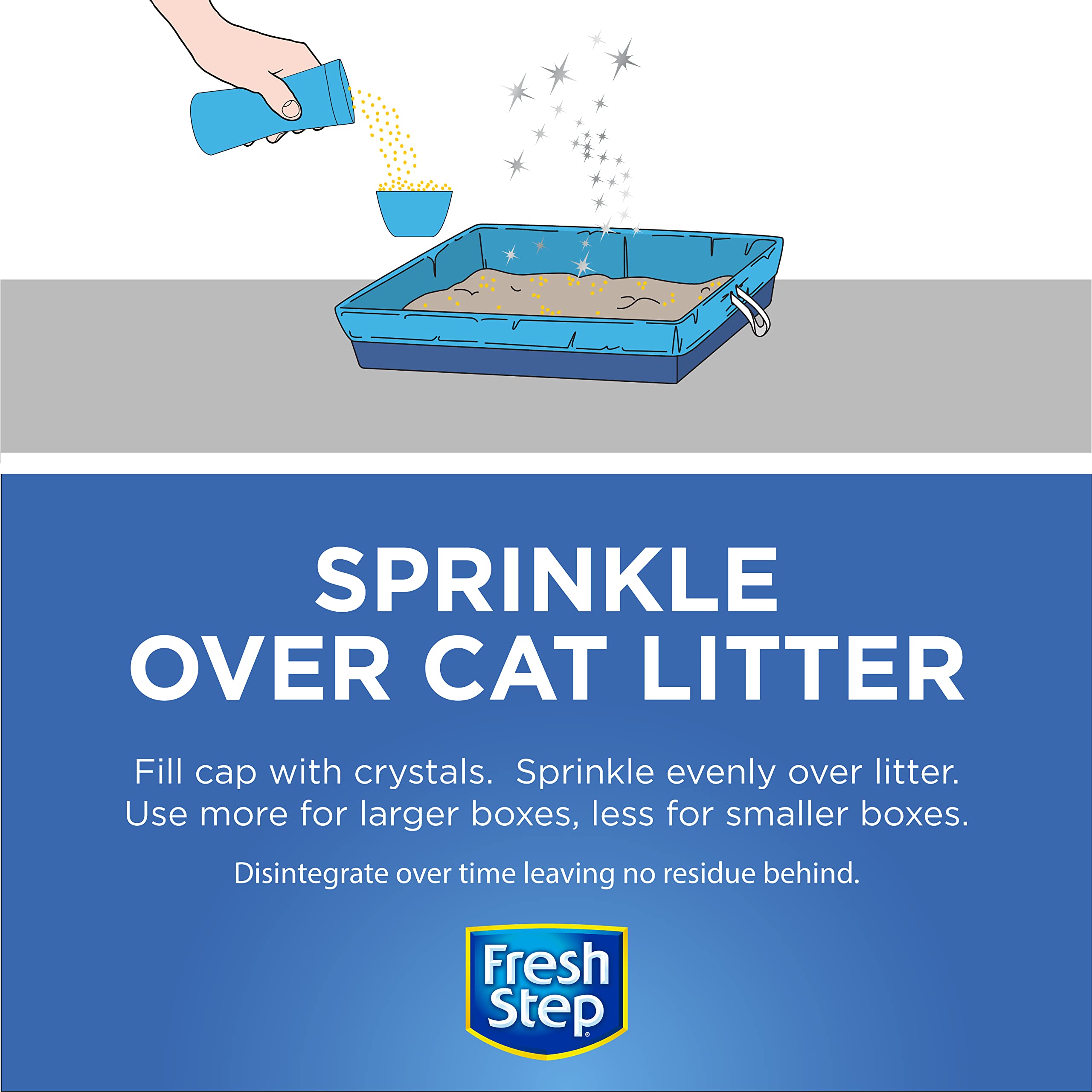 Fresh Step Cat Litter Crystals | Cat Litter Box Deodorizer Product for All Cats | Combats Cat Odors and Neutralizes Smells | Summer Breeze Scent, 15 Oz - 6 Pack