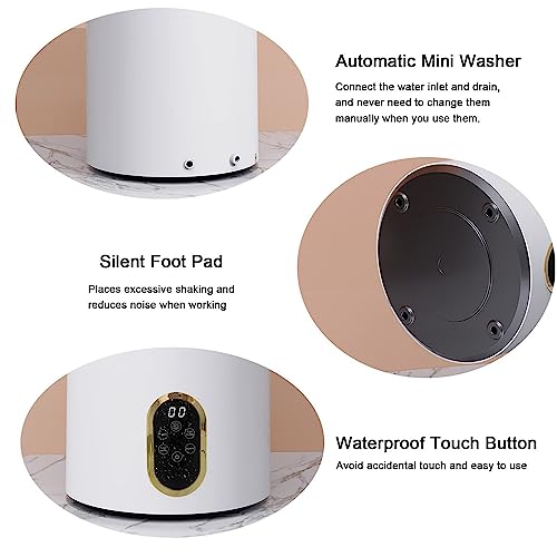 Automatic Mini Washing Machine, Small Washer and Dryer for Baby Clothes, Underwear,Towels and Small Items, Portable Washing Machine for Travel, Camping, RV