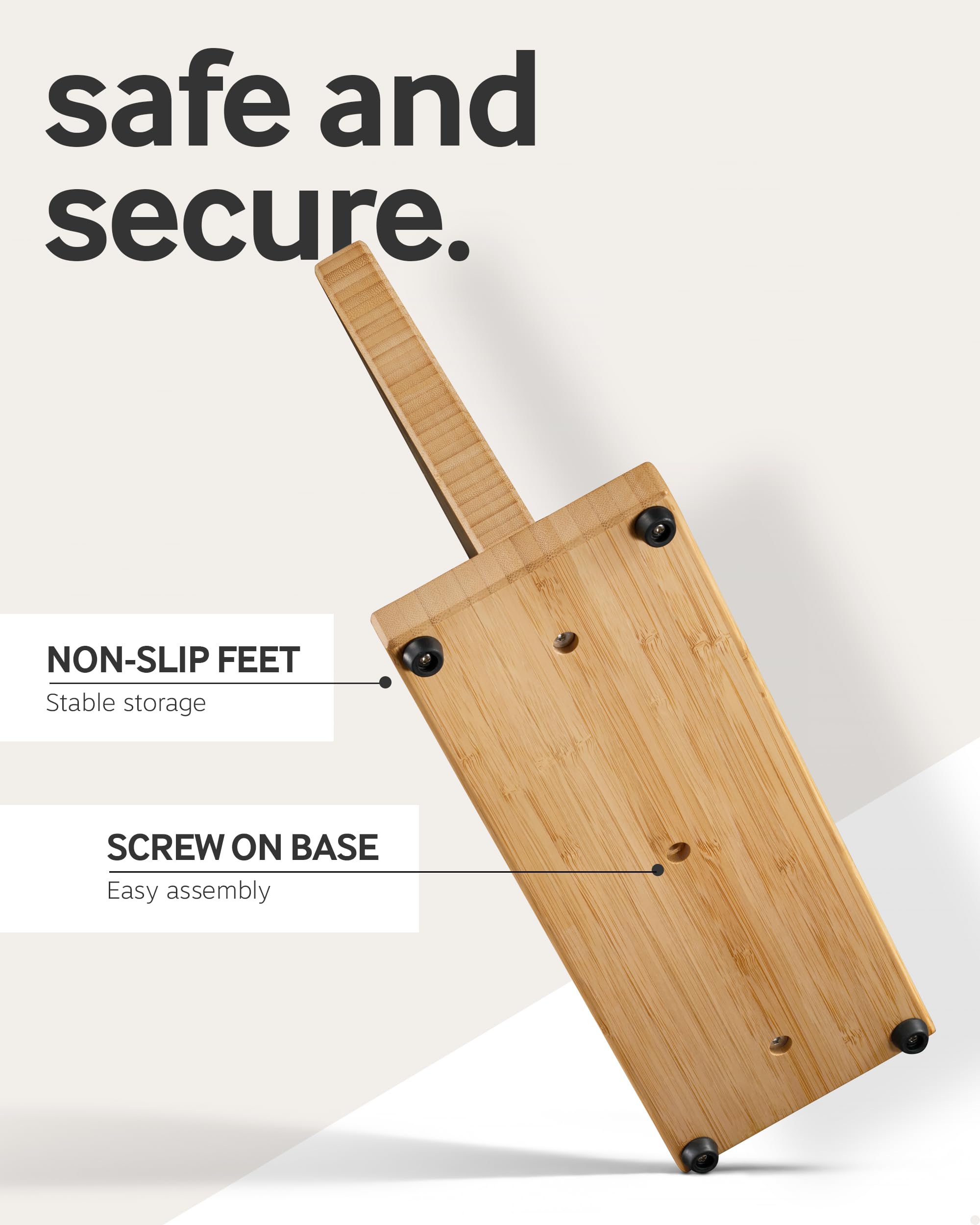 LARHN Magnetic Knife Block - Powerful Double-Sided Wooden Magnetic Knife Holder for up to 9β³ Knives - Supplied as Empty Knife Block Without Knives