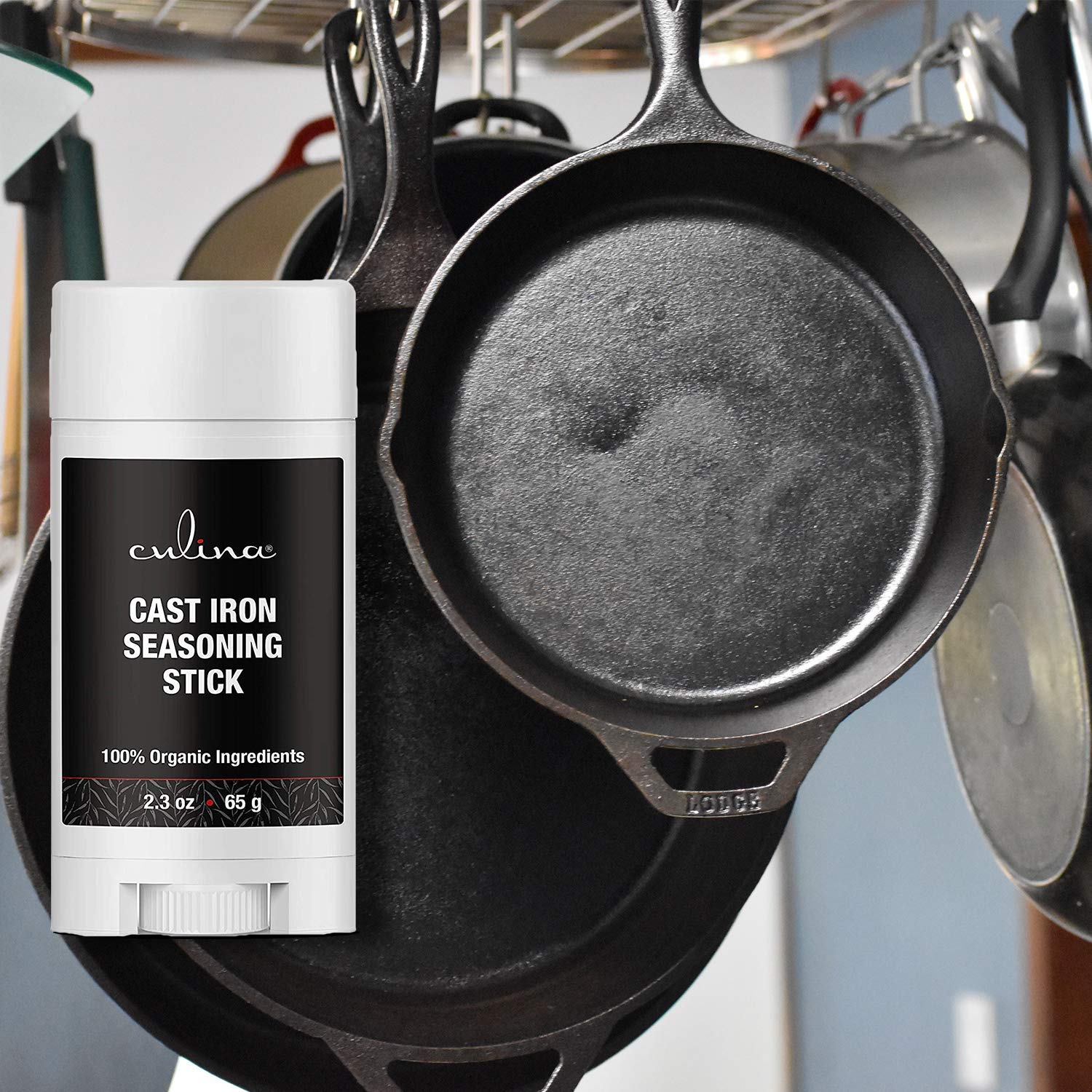 Culina Cast Iron Seasoning Stick | 100% Organic Ingredients | Best for Non-stick Cooking & Restoring | for Cast Iron Cookware, Skillets, Pans & Grills!…
