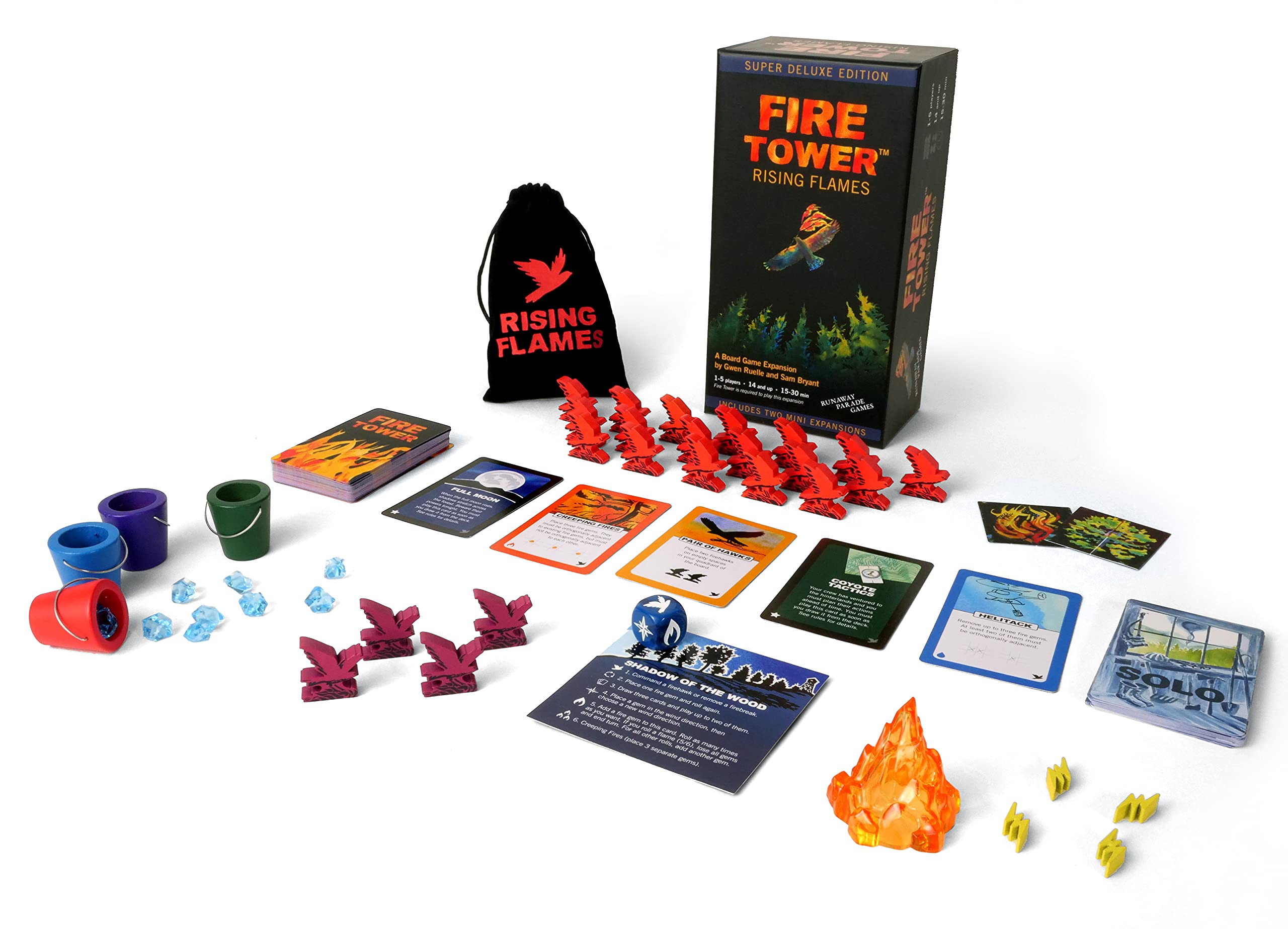 Fire Tower Rising Flames Board Game Expansion (Deluxe Expansion with 2 Mini Expansions): Fight Fire with Fire (Base Game Required)