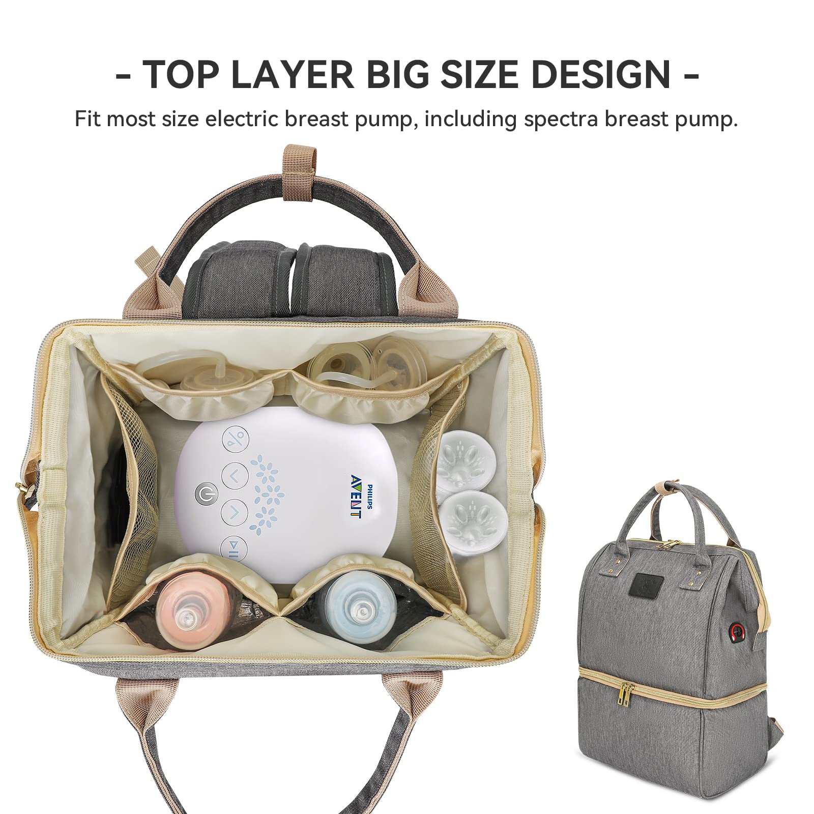 Breast Pump Backpack (New Dark Grey)