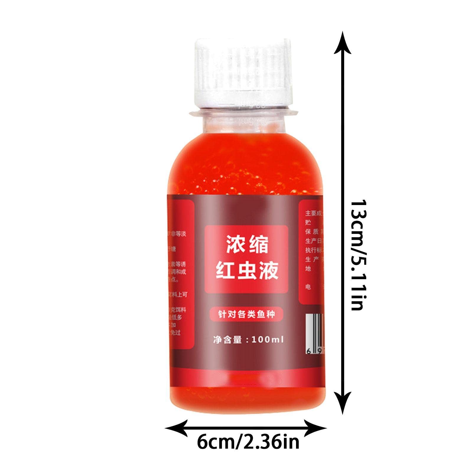 Bait Fish Additive,100ml Concentrated Red Worm Liquid | Fishing Lures Baits, High Concentration Fish Bait Attractant Enhancer, Smell Lure Tackle Food for Trout Cod Carp Bass Generic