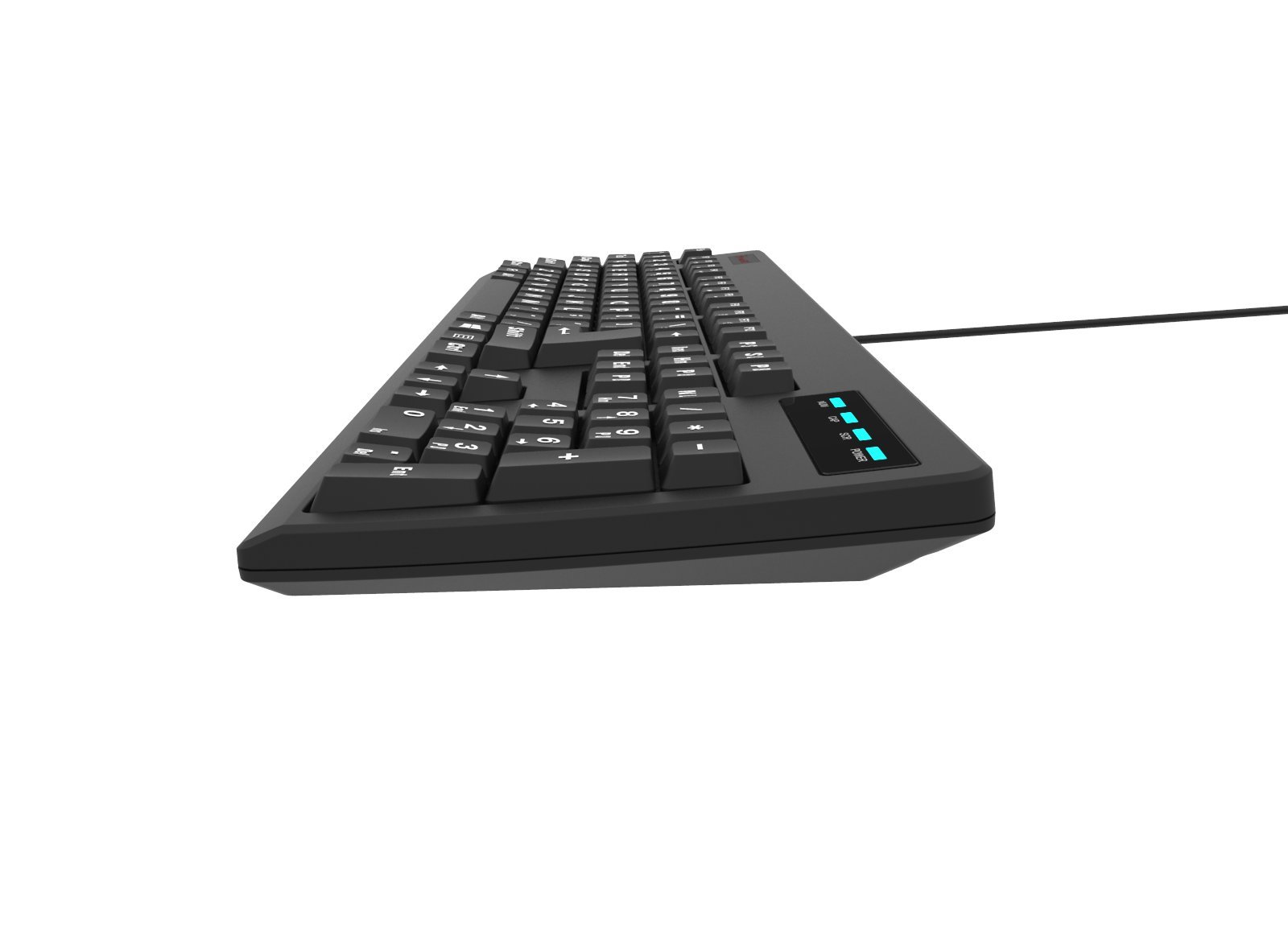 vitalASC New 104-Key Large Print USB Wired 7ft, Spill-Resistant, Sleek Black, Durable Keyboard for Laptop, Mac, TV, and Computer (Black)