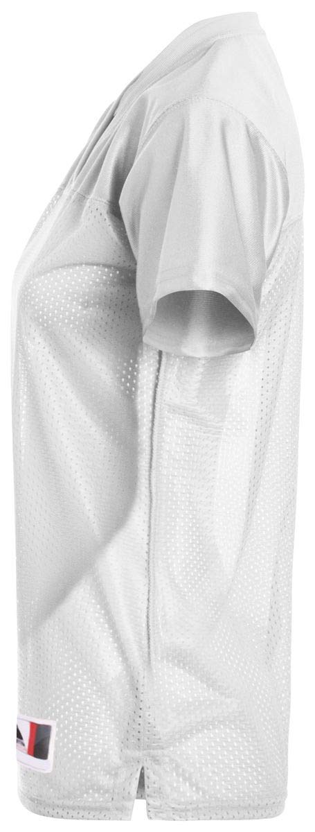 Augusta Sportswear Women's Standard Junior Fit Replica Football Tee, White, Small