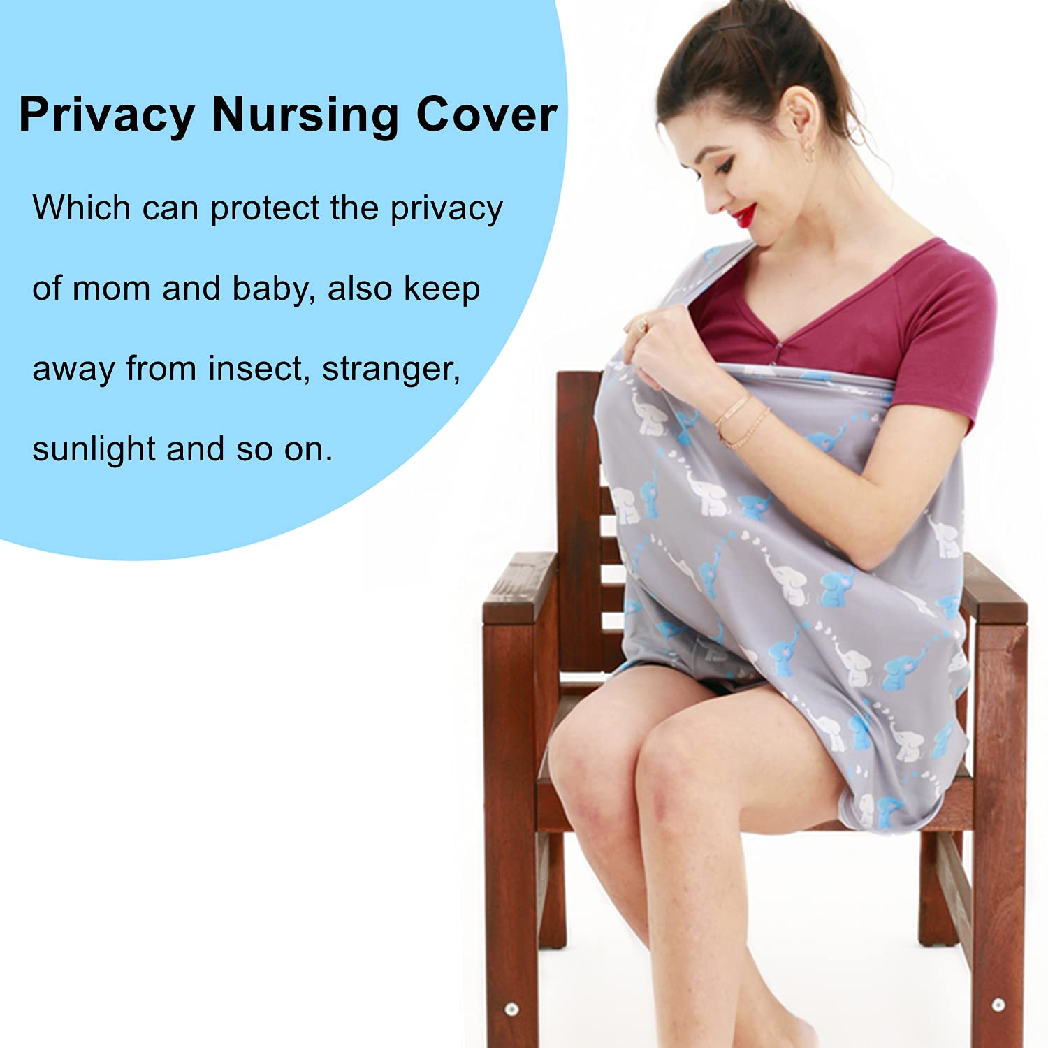 Bilncece Nursing Breastfeeding Cover - Multi use Baby Car seat Cover for Girls and Boys
