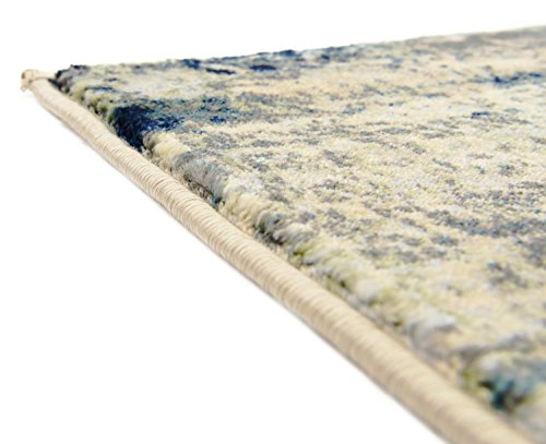 Unique Loom Mystic Collection Area Rug - Seine (2'x 6' Runner, Navy Blue/ Beige)