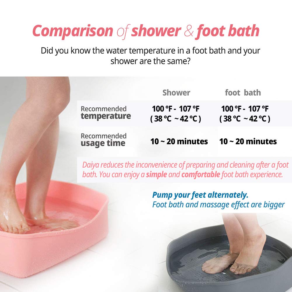 Diaya Showerbath Pink - Silicone shower bath | shower footbath | foldable foot bath | bashin | tub | foot wash soaking massage | feet clean odor | showerfootbath | standing type | hot water savings