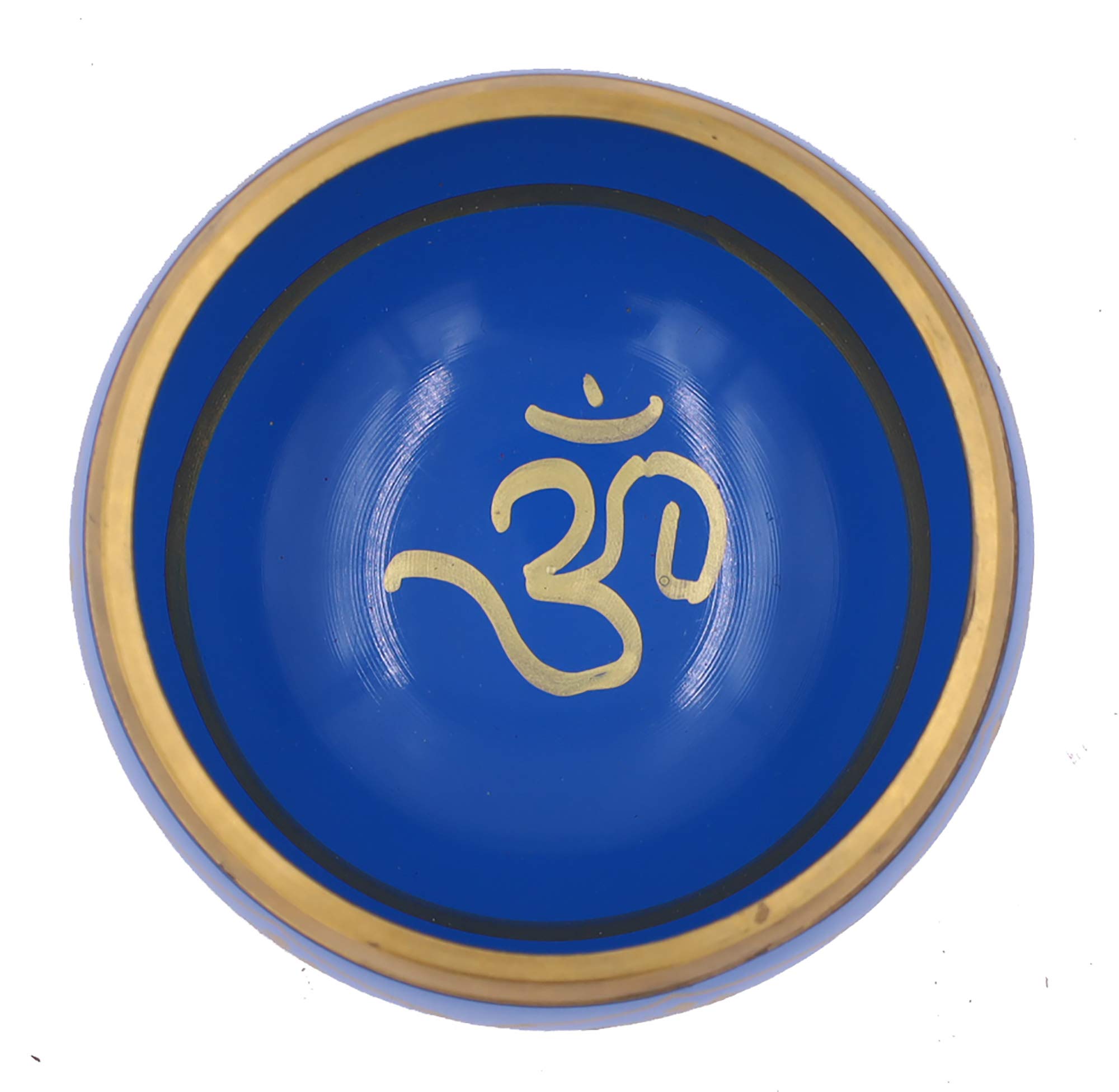 DharmaObjects ~ Tibetan OM Singing Bowl Set ~ With Mallet, Brocade Cushion & Carry Bag ~ For Meditation, Chakra Healing, Prayer, Yoga (OM, Turquoise)