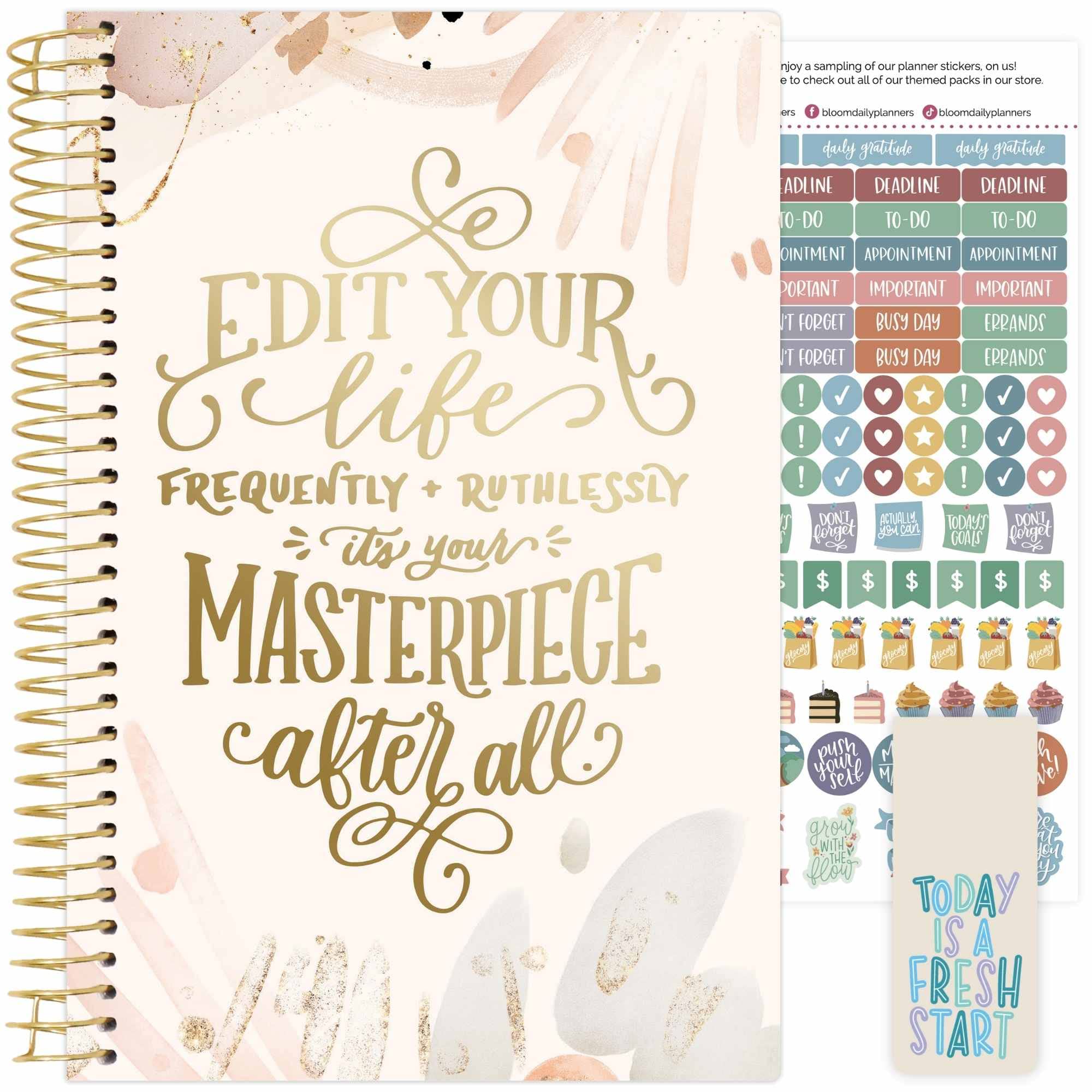 bloom daily planners 2023-2024 Academic Year Day Planner (July 2023 - July 2024) - 5.5ā x 8.25ā - Weekly/Monthly Agenda Organizer Book with Stickers & Bookmark - Writefully His