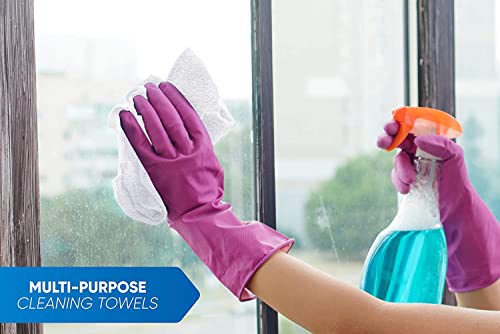 Cotton Terry Towels Cleaning Cloths, 100% Cotton Terry Cloth Bar Rags White Bar Towels, Multipurpose High Absorbent Terry Towels for Cleaning Auto Detailing or Painters- White- 12"x12" (500 Pack)