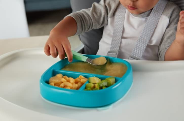 NUK Kiddy Cutlery Spoons, 3 Pack, 18+ Months Purple & Green (Purple & Green)
