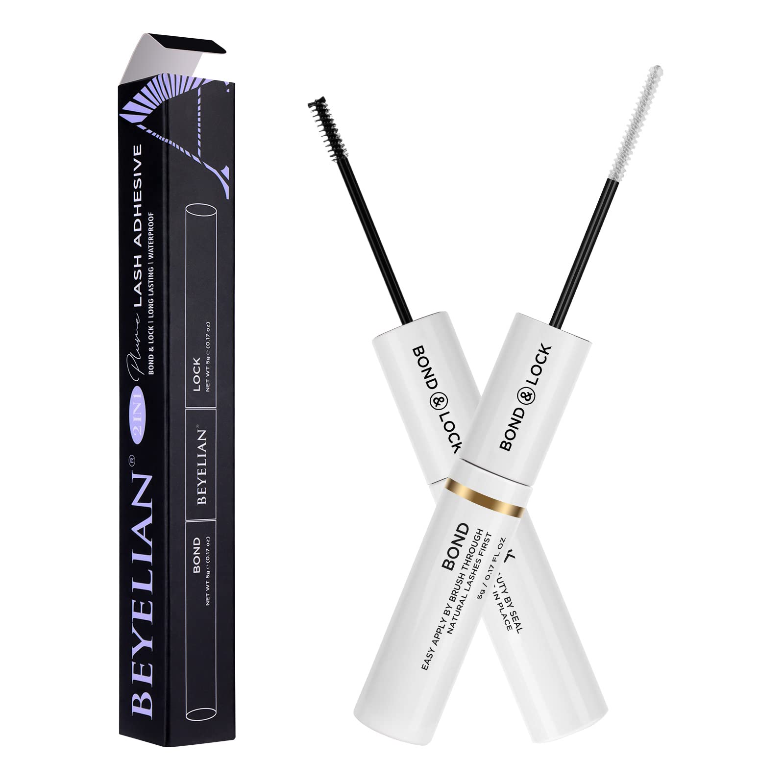 BEYELIAN Eyelash Glue, Lash Glue, Clear False Eyelash Glue, Suitable for Sensitive Eyes, Latex Free,Waterproof, Strong Hold,5g