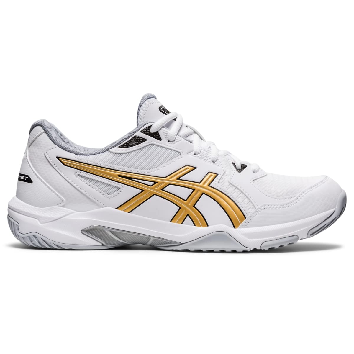 ASICS Men's Gel-Rocket 10 Indoor Court Shoes, 10.5, White/Pure Gold