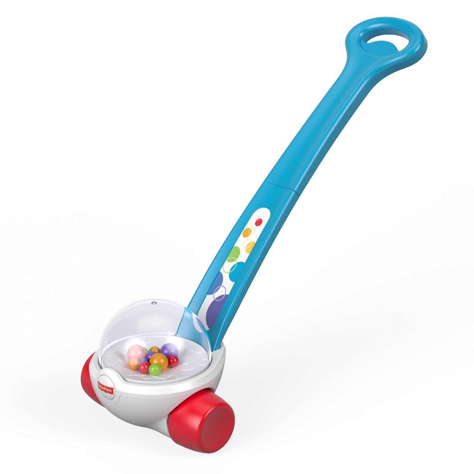 Fisher-Price Corn Popper Baby Toy, Toddler Push Toy with Ball-Popping Action for 1 Year Old and Up, 2-Piece Assembly, Blue