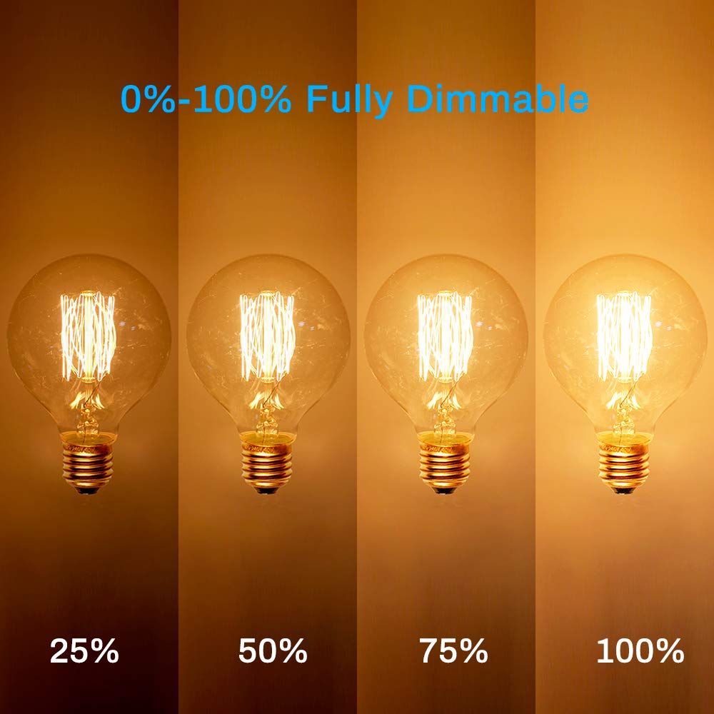 runquiz Edison Incandescent Light Bulbs 60 Watt, G25(G80) Vintage Light Large Bulb, 6-Pack Globe Bulbs 2100K Warm White, E26 Medium Base Dimmable, 240 Lumens Filament, Vanity Light Bulbs for Bathroom