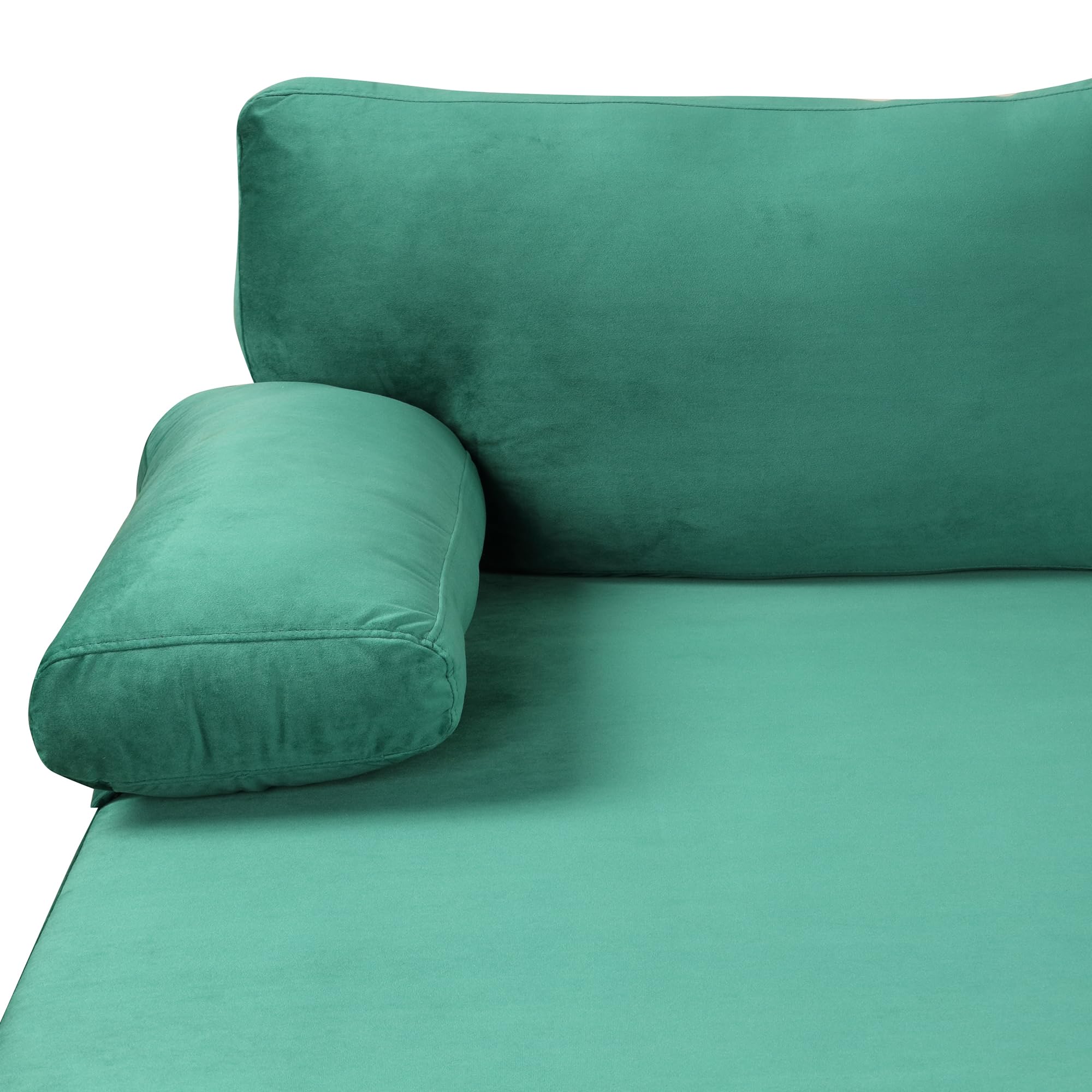 Casa Andrea Milano Modern Velvet Fabric Sectional Sofa, L-Shape Couch with Extra Wide Chaise Lounge