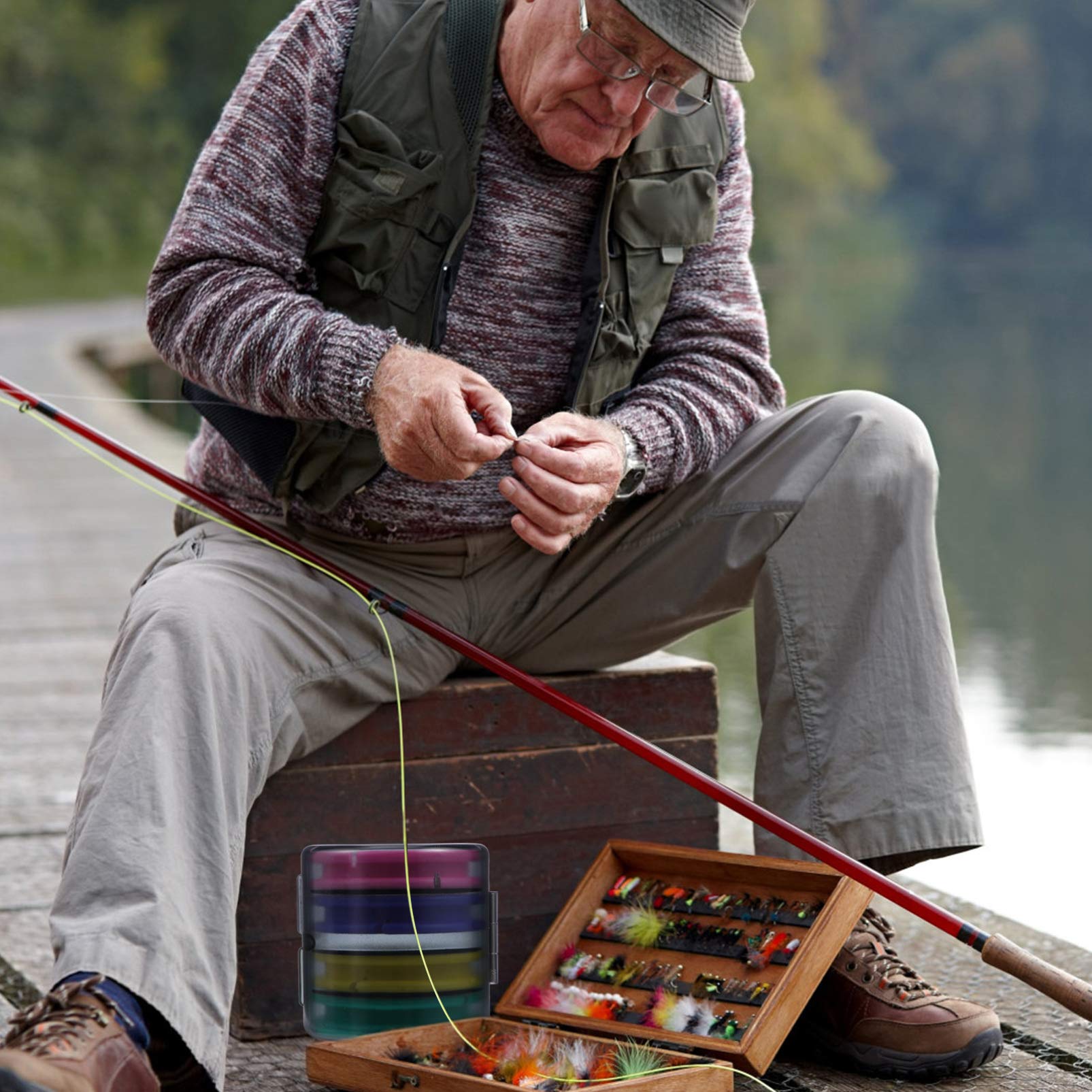 BESPORTBLE Silicone Fishing Line Storage Holders Fishing Snell Rigs Gear Spool Line Keeper Bobbins Tackle Box Wire Leader Colorful