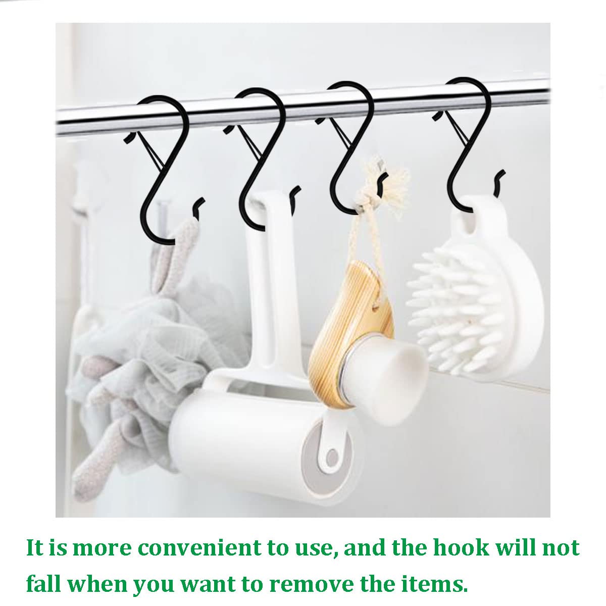 Seamaka 22 pcs 3.5 inch Black S Hooks,Heavy Duty S Shaped Hooks for Hanging Rust-Proof S Hooks with Safety Buckle Design for Hanging Plants Coffee Cups Pots and Pans Clothes Bags in Kitchen Bathroom