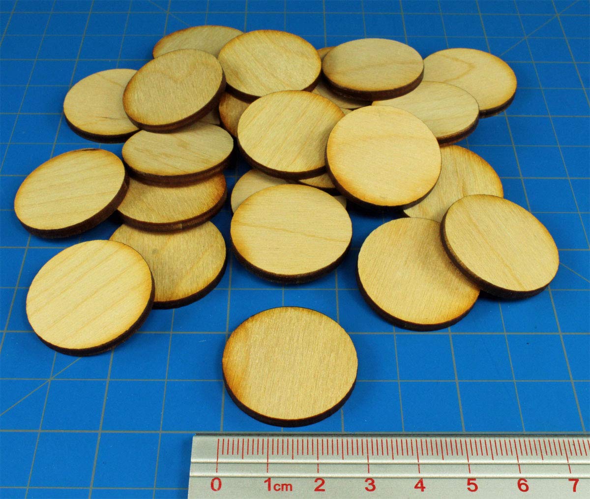 LITKO Miniature Base Set | Role-Playing Games | Laser-Cut 3mm Plywood | 3mm Baltic Birch Plywood | 25 Pack | Circular (30mm)