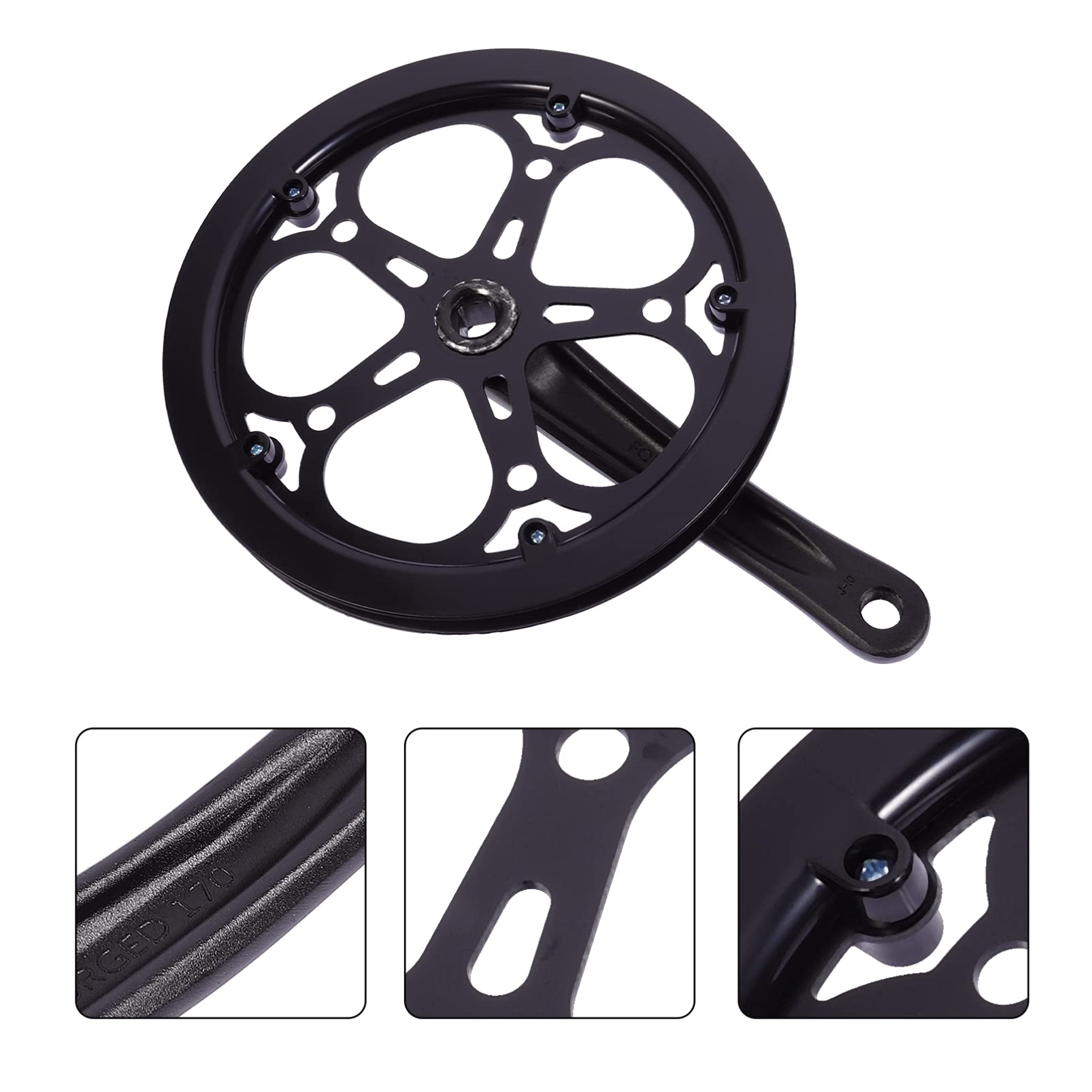 BESPORTBLE Single Crankset MTB Crankset 52T 170mm Crank Arm Mountain Bike Crankset for Single Bike, Road Bicycle, Fixed Gear