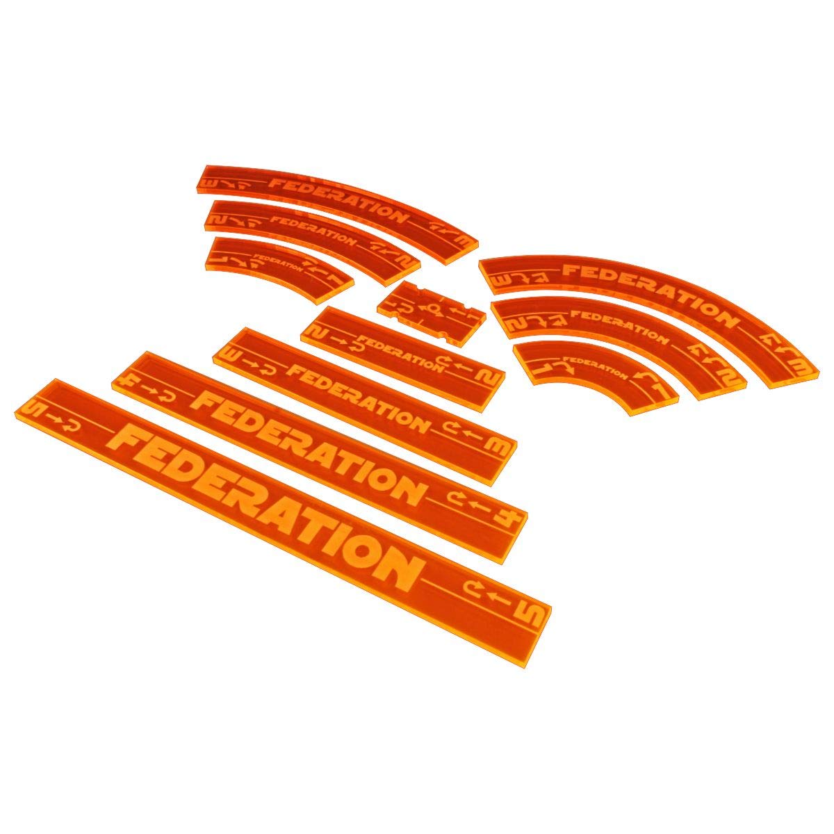 LITKO Space Fighter 2nd Edition Maneuver Gauge Set | Movement Tools | Compatible with Star Wars X-Wing | Set of 11 (Double-Sided)