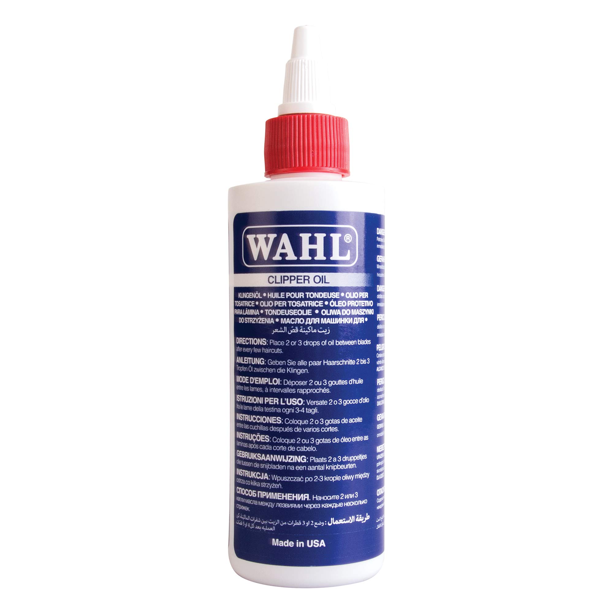 Wahl Clipper Oil, Blade Oil for Hair Clippers, Beard Trimmers and Shavers, Lubricating Oils for Clippers, Maintenance for Blades, Suitable for Hair Clipper and Trimmer Blades,Reduces Friction,118.3 ml