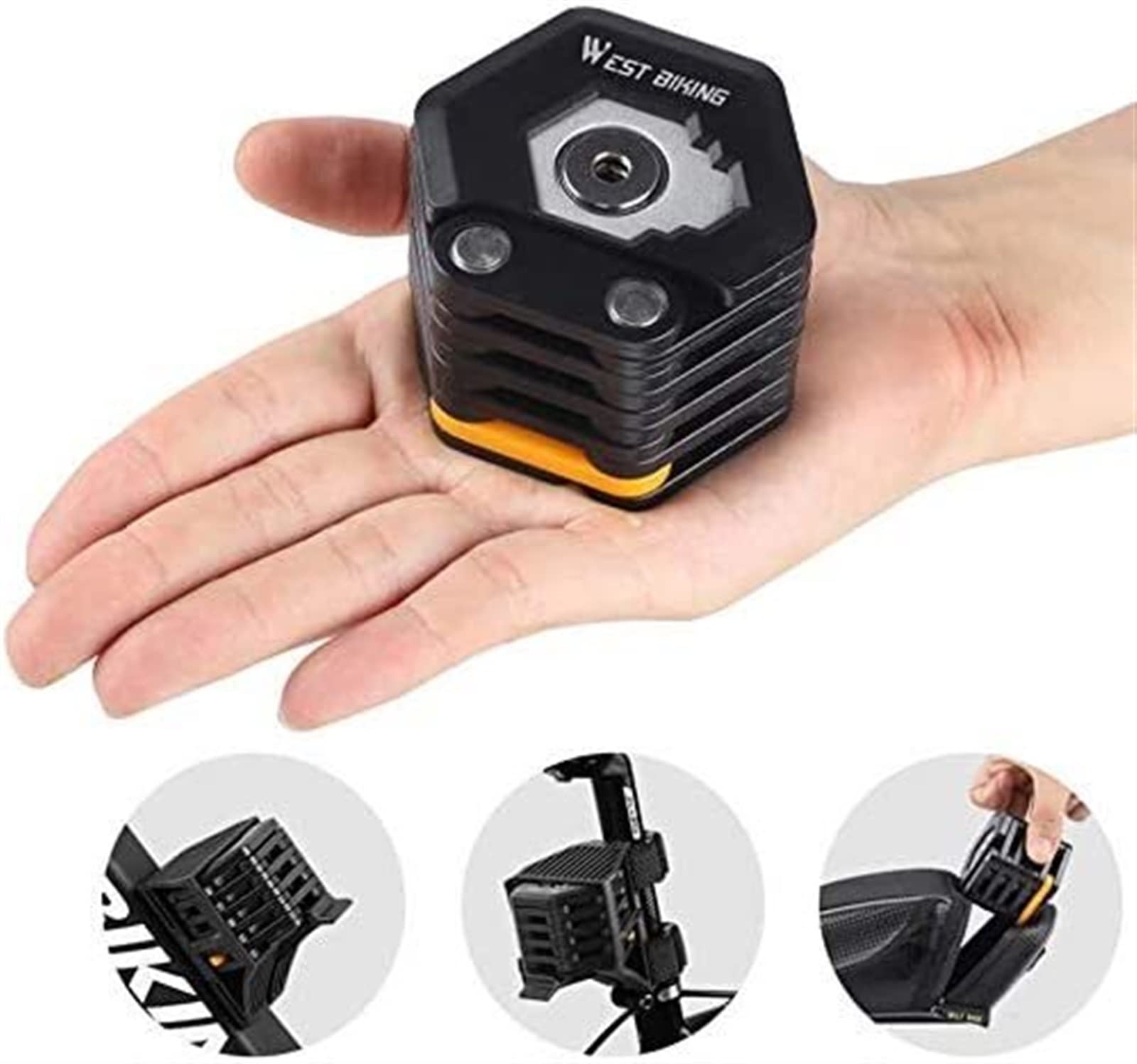 AYM West Biking Foldable Bike Lock with 3 Keys Hamburg-Lock Alloy Anti-Theft Strong Secure Bicycle Folding Lock Mount Bracket Bike Chain Lock Bicicleta Cadena
