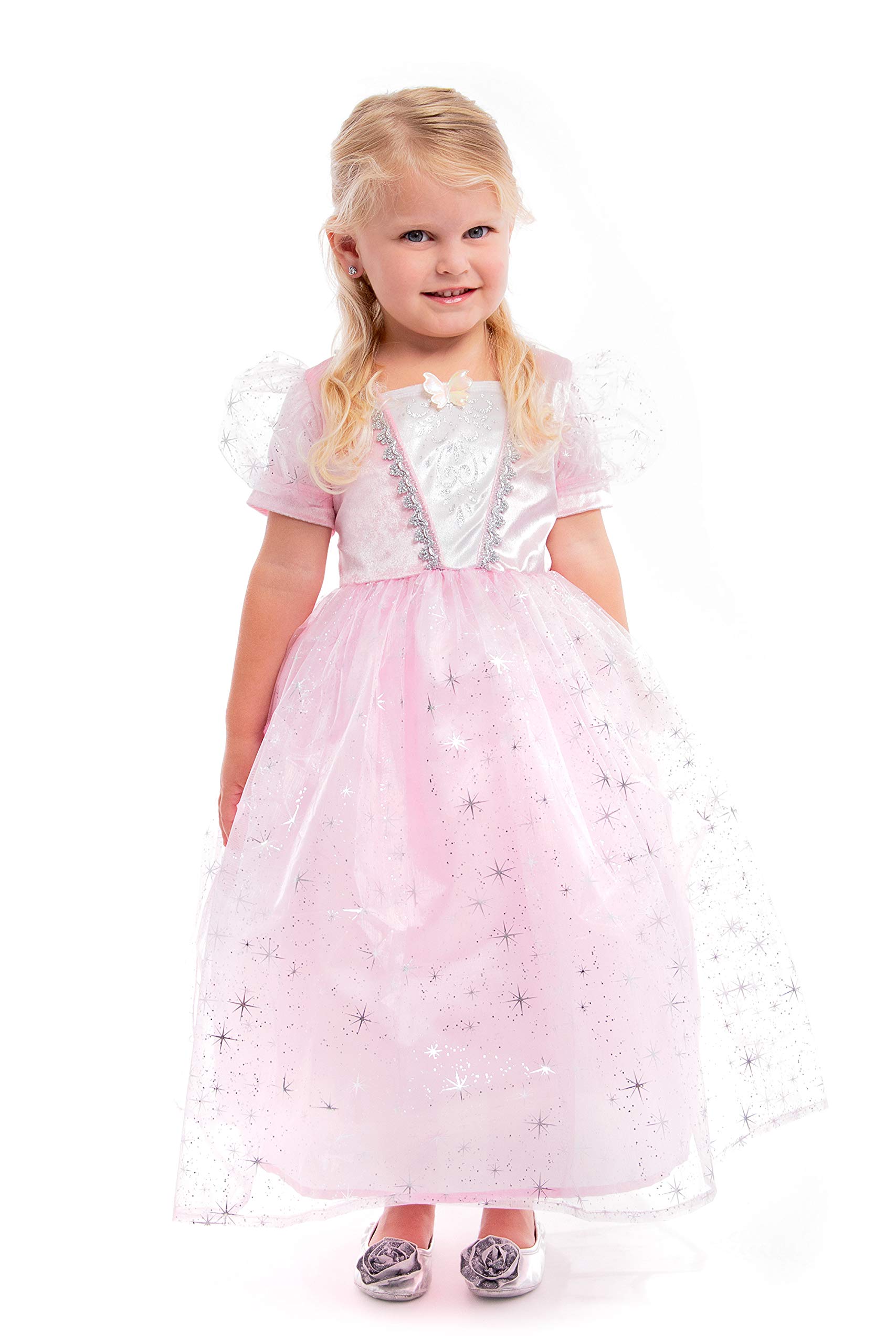 Little Adventures Deluxe Good Witch Dress up Costume (Medium Age 3-5) - Machine Washable Child Pretend Play and Party Dress with No Glitter