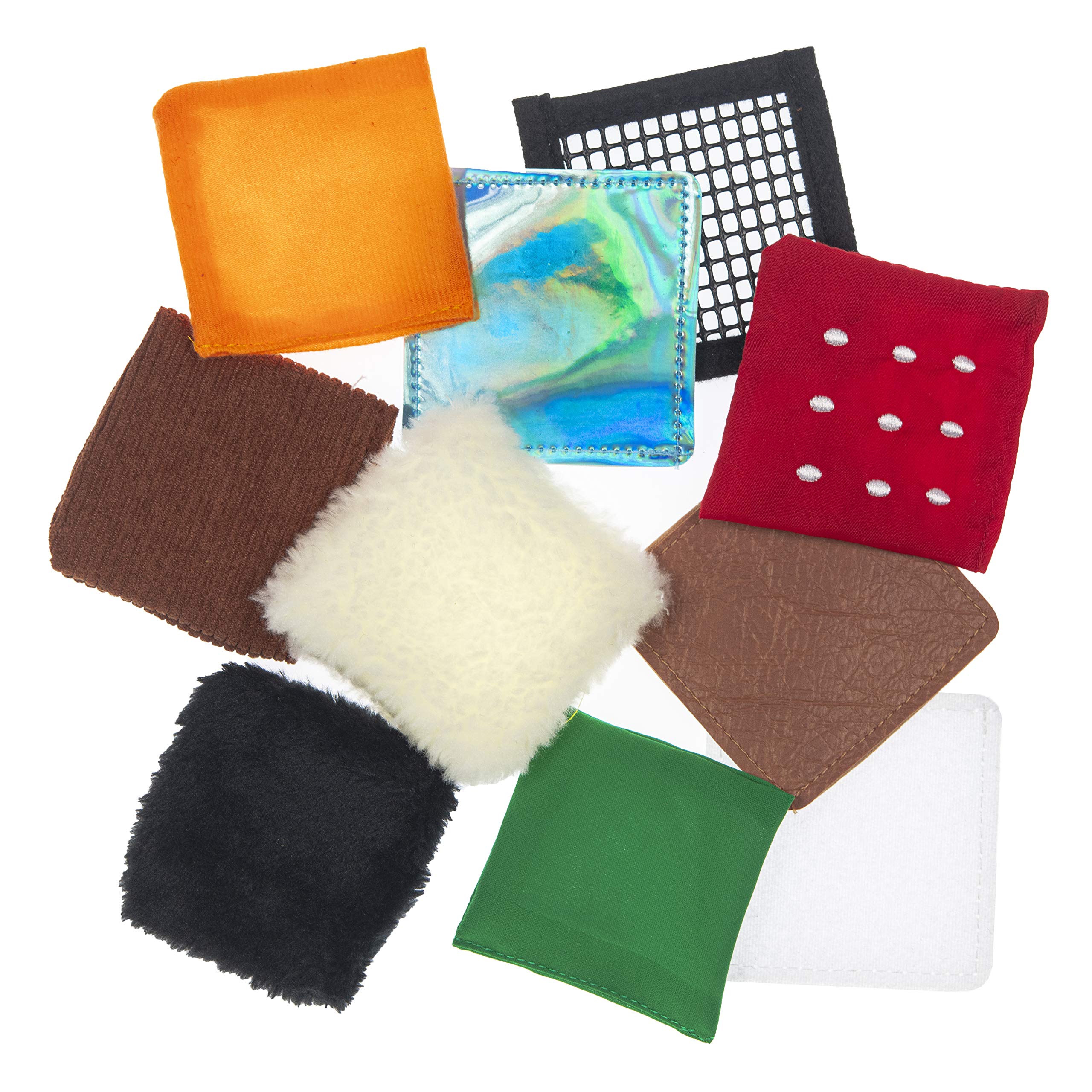 LITTLE CHUBBY ONE Sensory Textured Squares - Mini Pillows and Patches - Set of 20 Different Covered Squares Promotes Sensory Learning Motor Skills Tactile Awareness and Vocabulary Great Gift for Kids