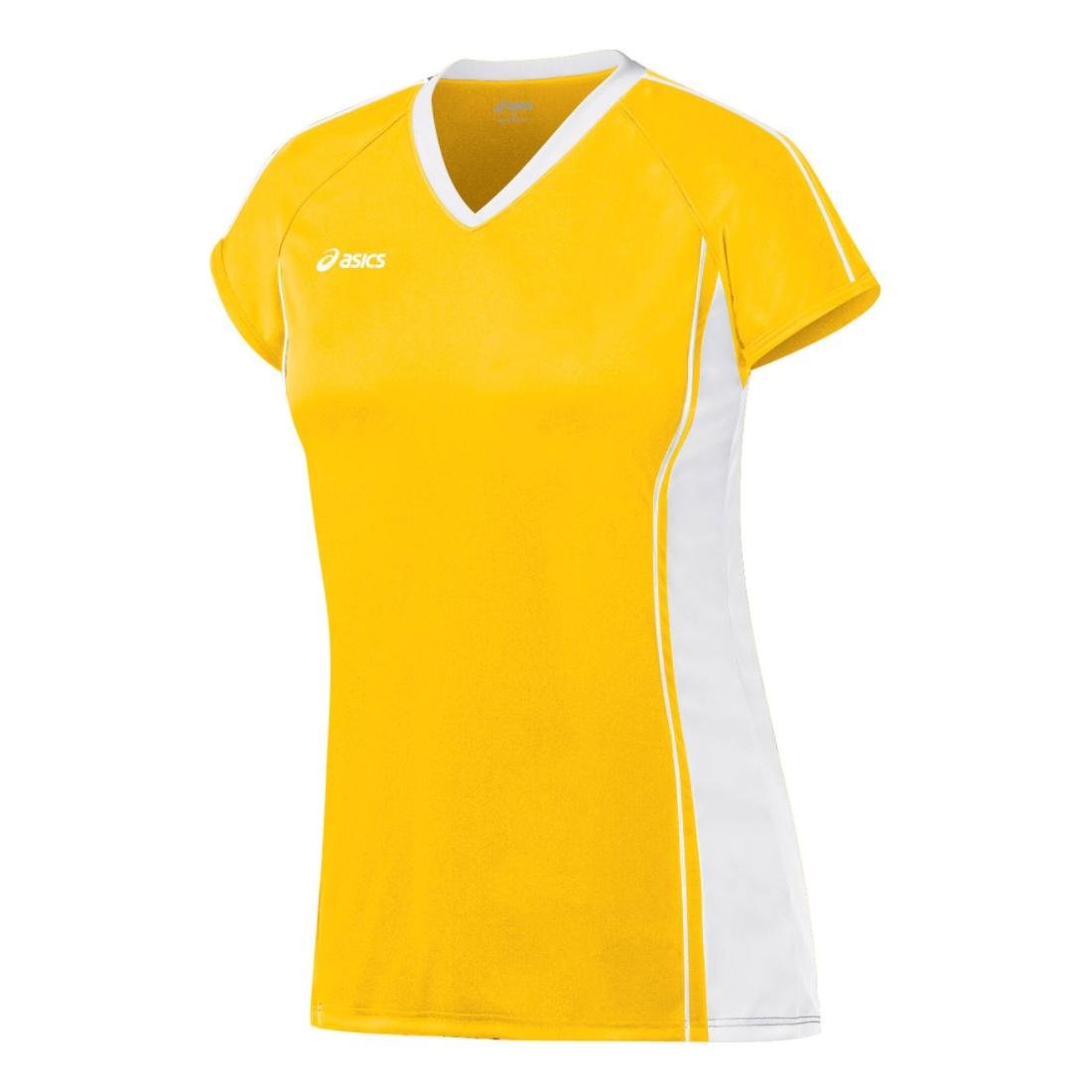ASICS Womens Replay Jersey, Color:Gold/White, M