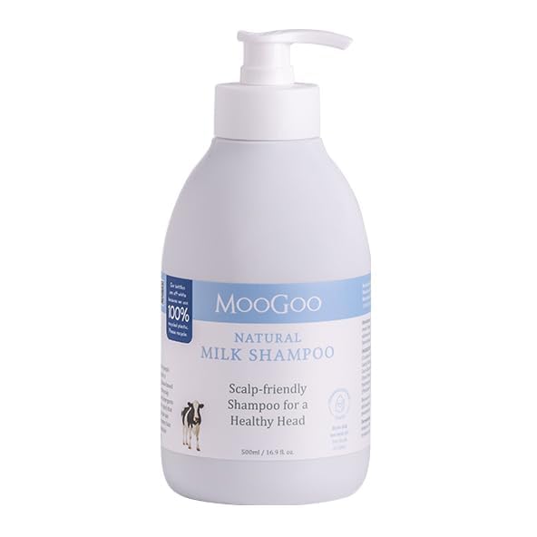 MooGoo Milk Shampoo – For Itchy, Dry, Eczema, Psoriasis & Dandruff Prone Scalps – SLS, Silicone, Sulfate & Paraben Free - Natural & Gentle Formula – 500ml / 16.9 fl.oz.