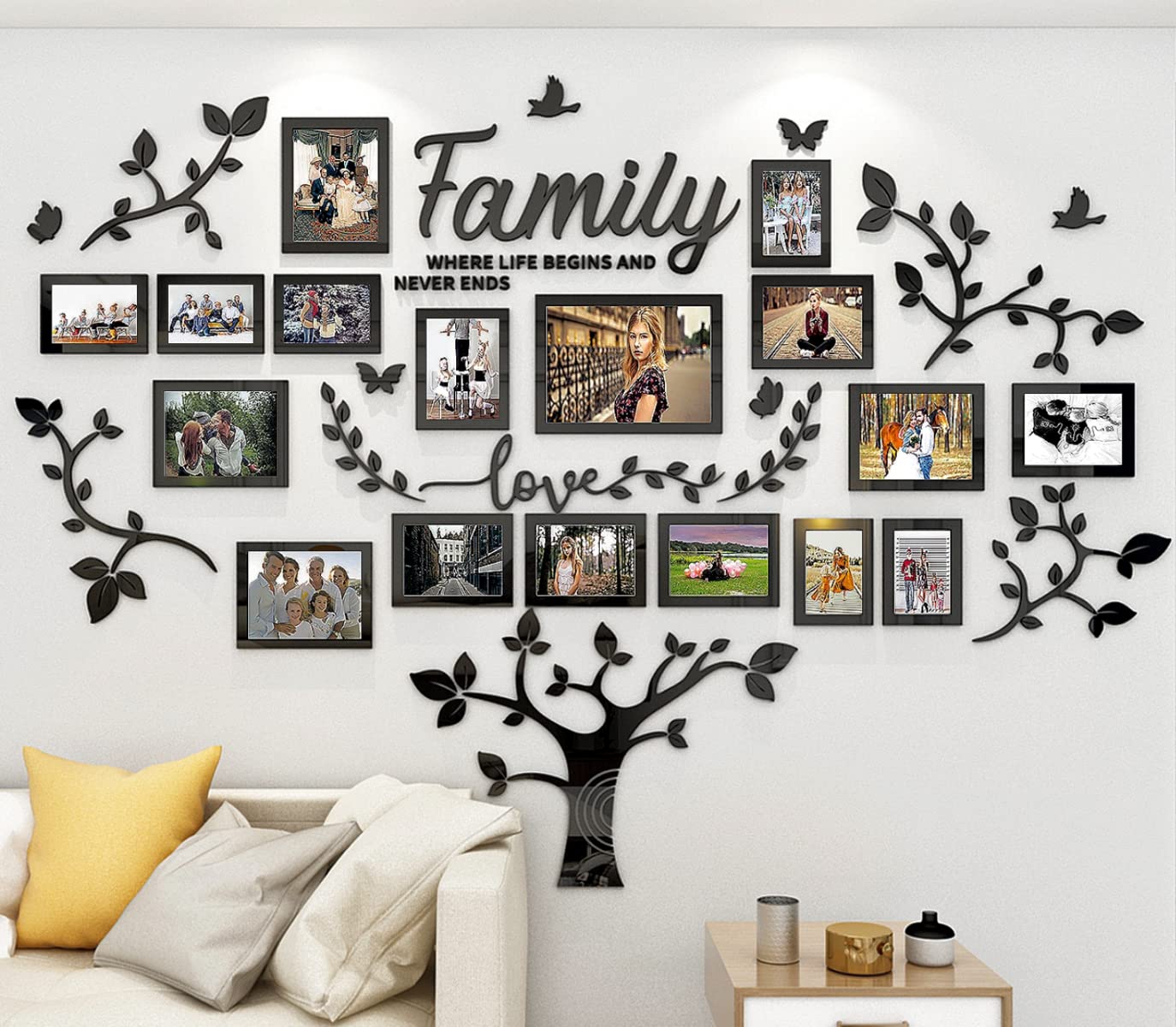 DIY Wall Decor Living Room Family Tree Wall Decor Sticker 3D Picture Frames Collage Wall Decor Living Room Wall Decor