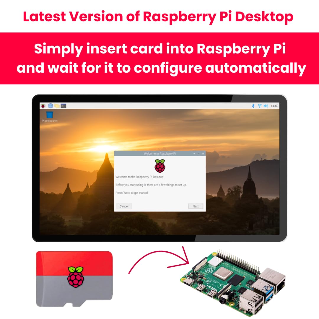 STEADYGAMER - 32GB Raspberry Pi Preloaded (Noobs) SD Card | 4, 3B+ (Plus), 3B, 2, Zero Compatible with All Pi Models