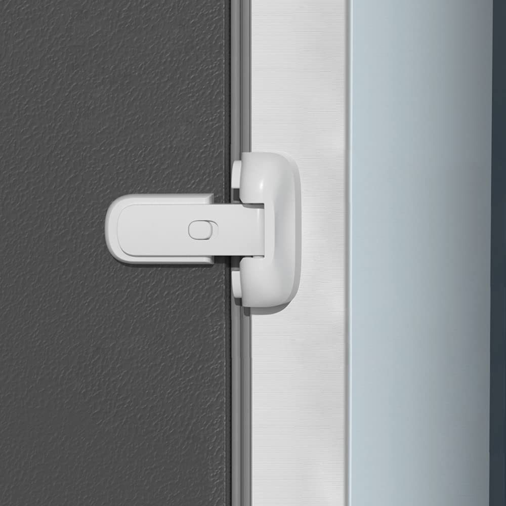 BABY DROM Refrigerator Lock, Ideal for Child Proof Fridge Lock and Freezer Door Lock, Easy to Install and Use Fridge Locks for Kids no Tools Need or Drill