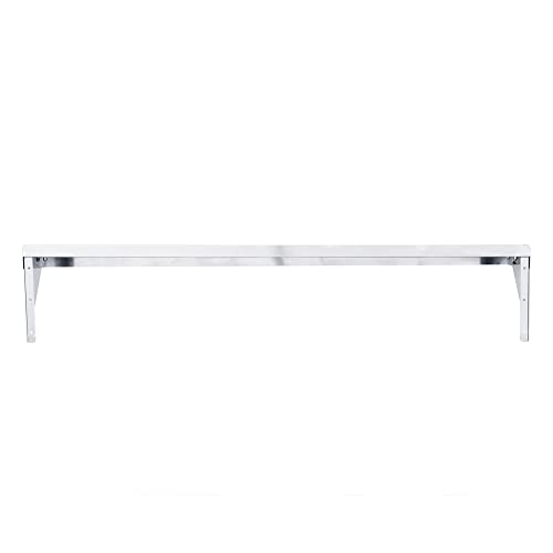 Restaurantware Kitchen Tek 12 x 60 Inch Restaurant Shelf 1 Heavy-Duty Stainless Shelf - 214-lb. Capacity Smooth Edges Stainless Steel 430 Commercial Shelf Easy To Clean Includes 2 Support Brackets