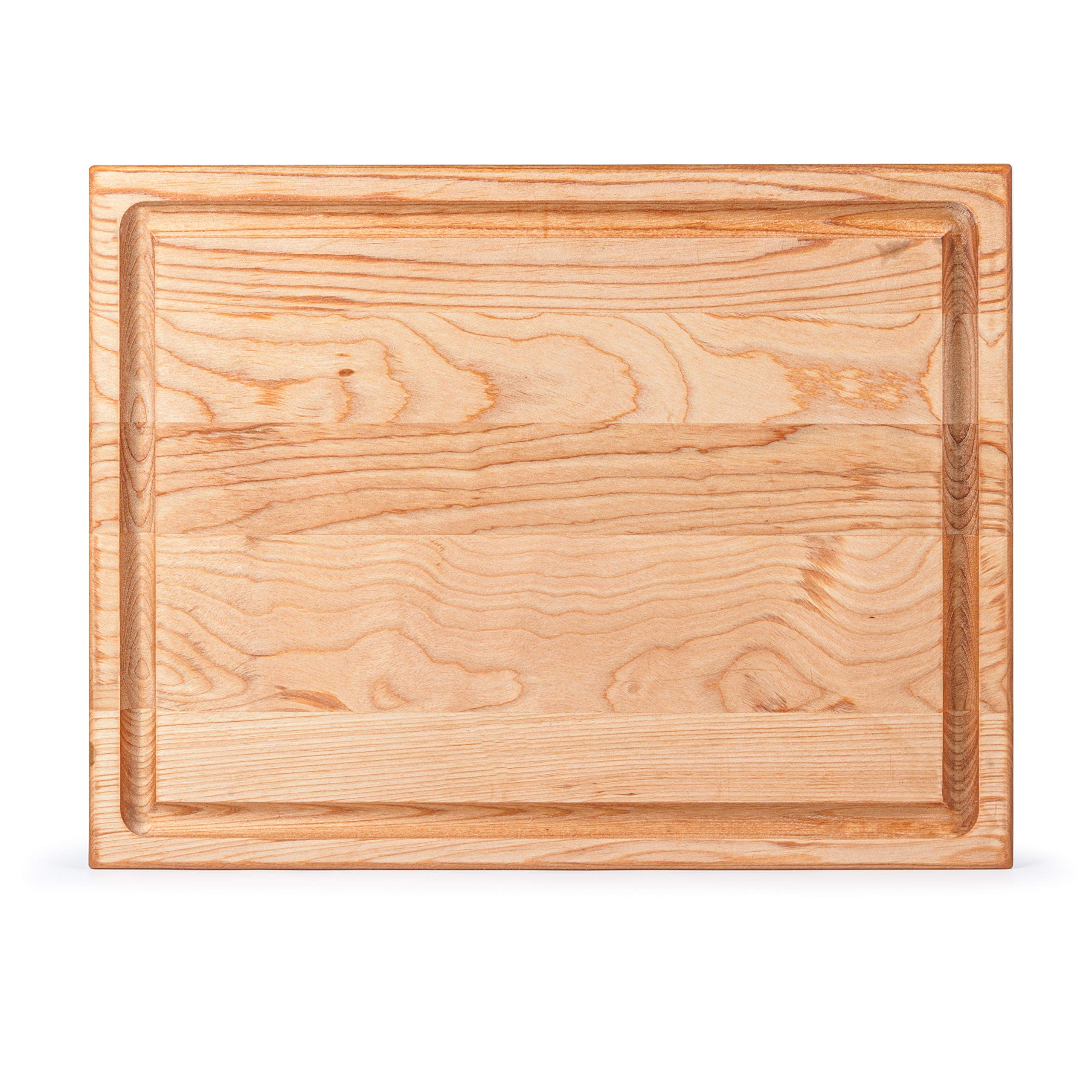 Birch Cutting Board by Mevell, Handmade in Canada, Wood Cutting Board for Kitchen, Reversible with Juice Groove (Birch, 16x12x1.5)
