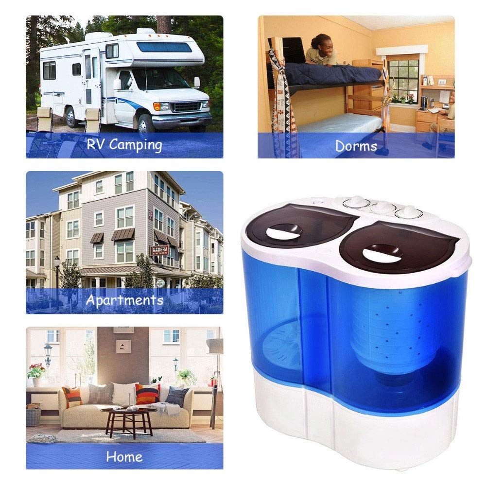 BHVXW Portable Compact Twin Tub Mini Washing Machine Condos Motor Homes RV's Camping Compact Size Washing Machine