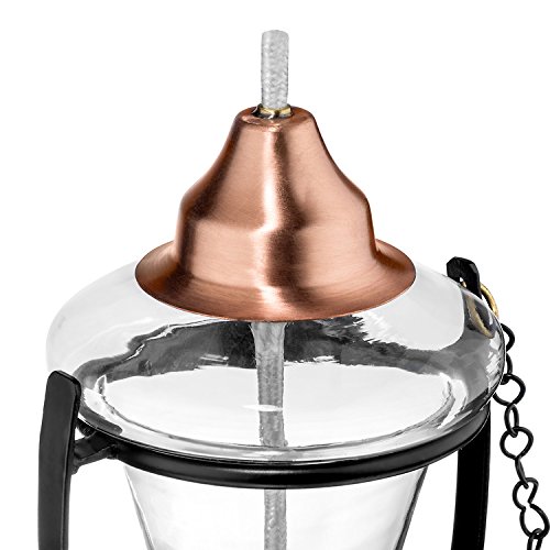 H Potter Outdoor Torch Tabletop Patio Garden Oil Lamp with Copper Top with Fiberglass Wick GAR516