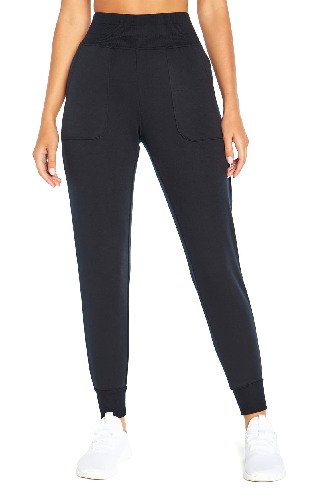 Balance Collection Womens Cory Pocket Jogger Sweatpant, Black, Medium