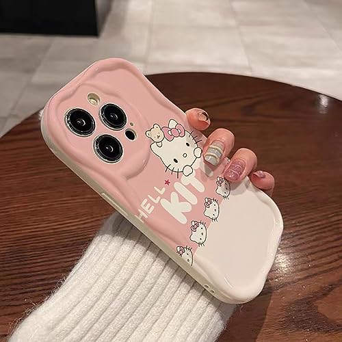 Cartoon Case for iPhone 14 Pro Case, Cute Funny Kawaii Kitty Cat Animal Character Phone Case 3D Cover Silicone Phone Case for Kids Girls and Womens