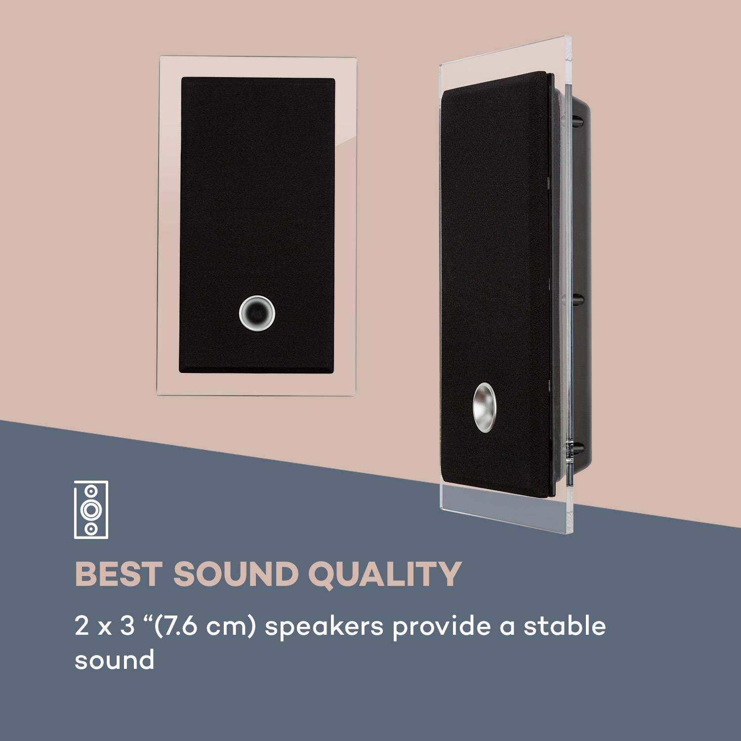 AUNA Stereosonic Microsystem, Shelf Stereo System, Micro System, 2 Stereo Speakers, Front-Loading CD Player, FM Tuner, Bluetooth, Wireless Connection, USB Port, Incl. Remote Control, Black
