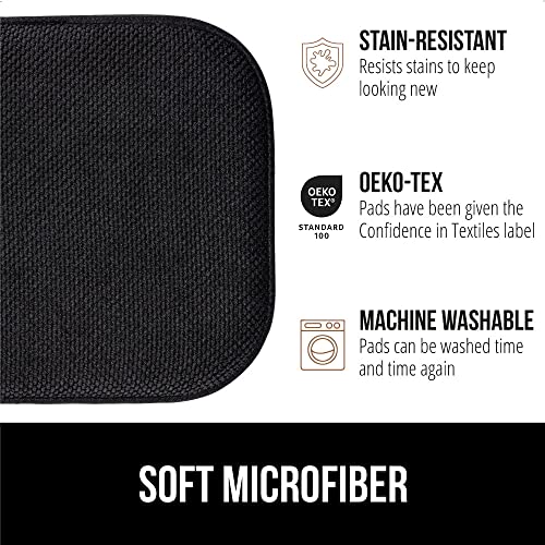 Gorilla Grip Memory Foam Chair Cushions, Comfortable Pads for Dining Room, Kitchen Table, Office Chairs, Stay in Place Backing, Comfortable Microfiber Seat Pad Cushion, Set of 4, 16x16, Black