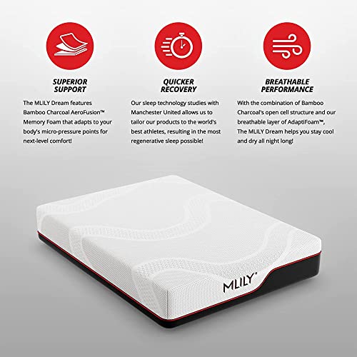 MLILY 12 Inch Twin XL Mattress, Manchester United Memory Foam Mattress in a Box Made in USA, Medium Plush, CertiPUR-US Certified
