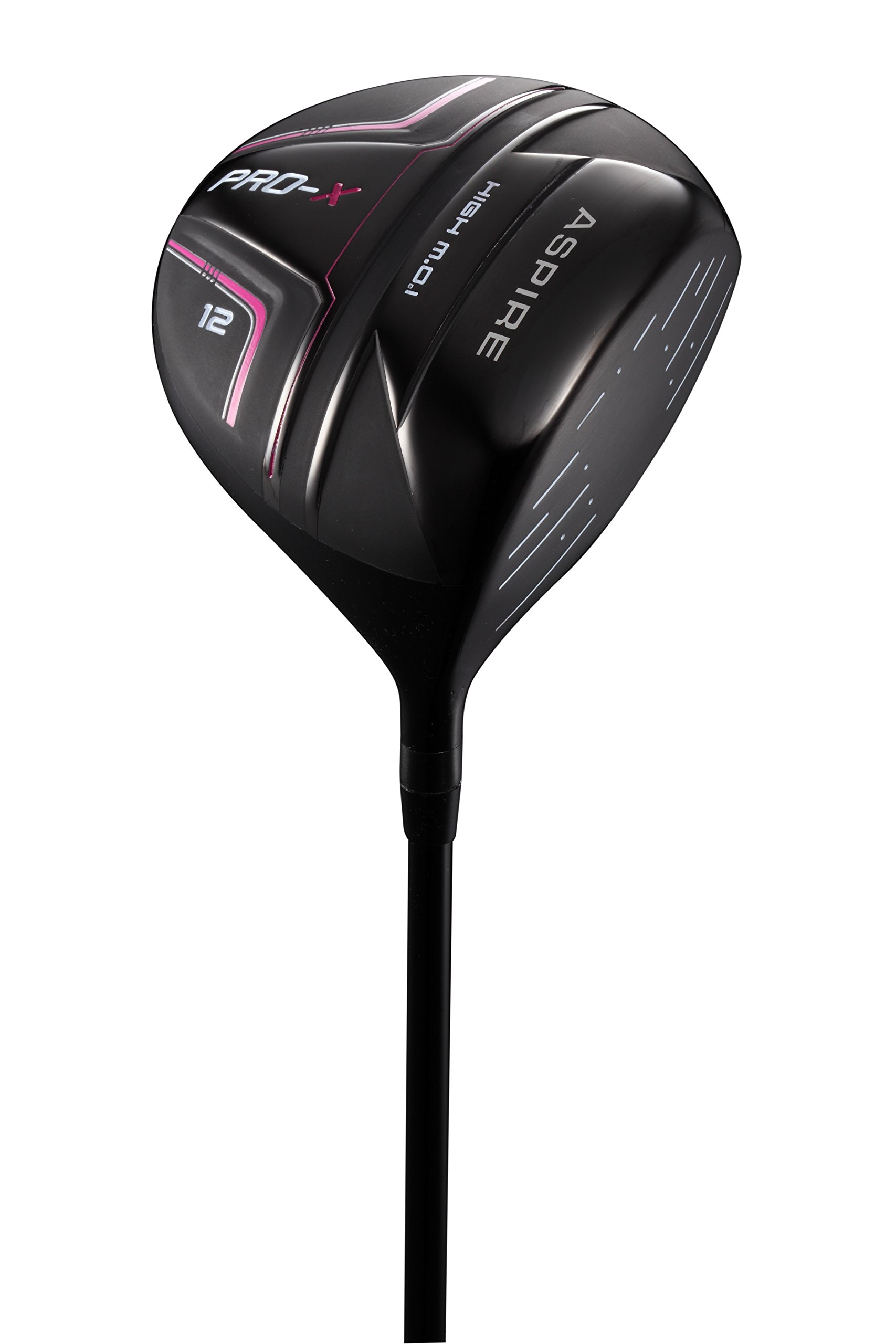 Aspire PRO-X Ladies Womens Complete Right Handed Golf Clubs Set Includes Titanium F Driver, 3 Fairway Wood, 4-5 Hybrids, 7-SW Irons, Putter, Cart Bag, 4 H/C's (Regular Size, Right Hand)