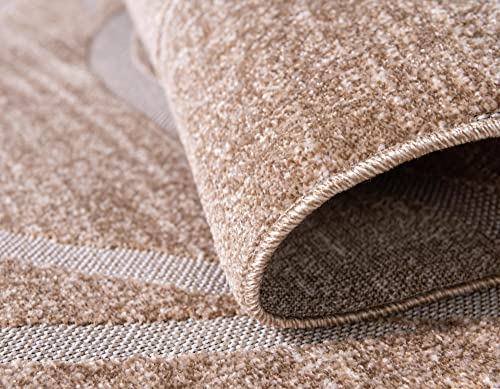 Unique Loom Outdoor Botanical Collection Area Rug - Orlando (5' 1" x 8' Rectangle, Beige/ Cream)
