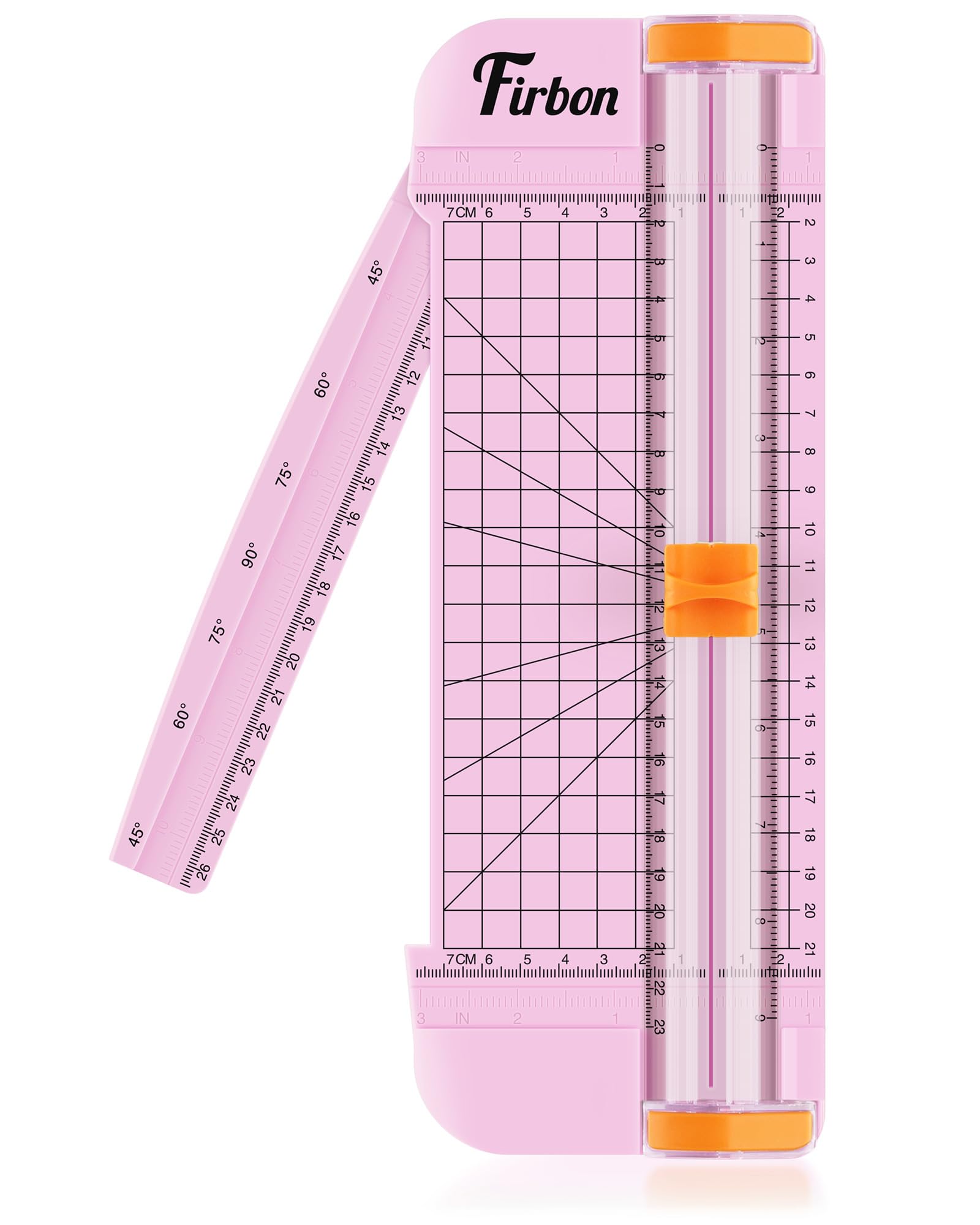 Firbon Pink A5 Paper Cutter, Straight Small Paper Trimmer with Side Ruler for Scrapbooking Craft, Paper, Coupon, Label, Cardstock