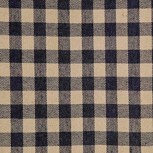 VHC Brands Black Check Fabric Pillow 16x16 Country Rustic Design, Black and Tan