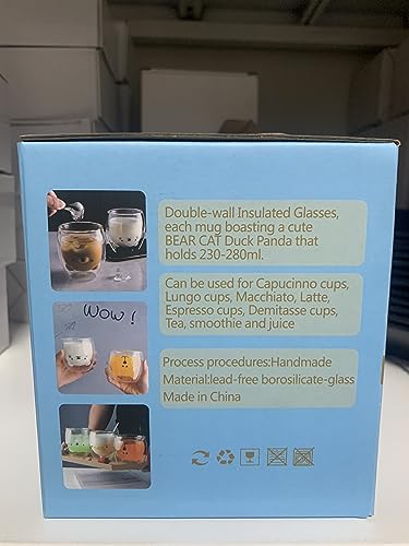 Binoster Cute Mugs Christmas Coffee Mug, Tea Cup, Milk Cup Glasses Double Wall Insulated Glasses Espresso Cup, Best Christmas for Women,Men,Kid, Office and Personal