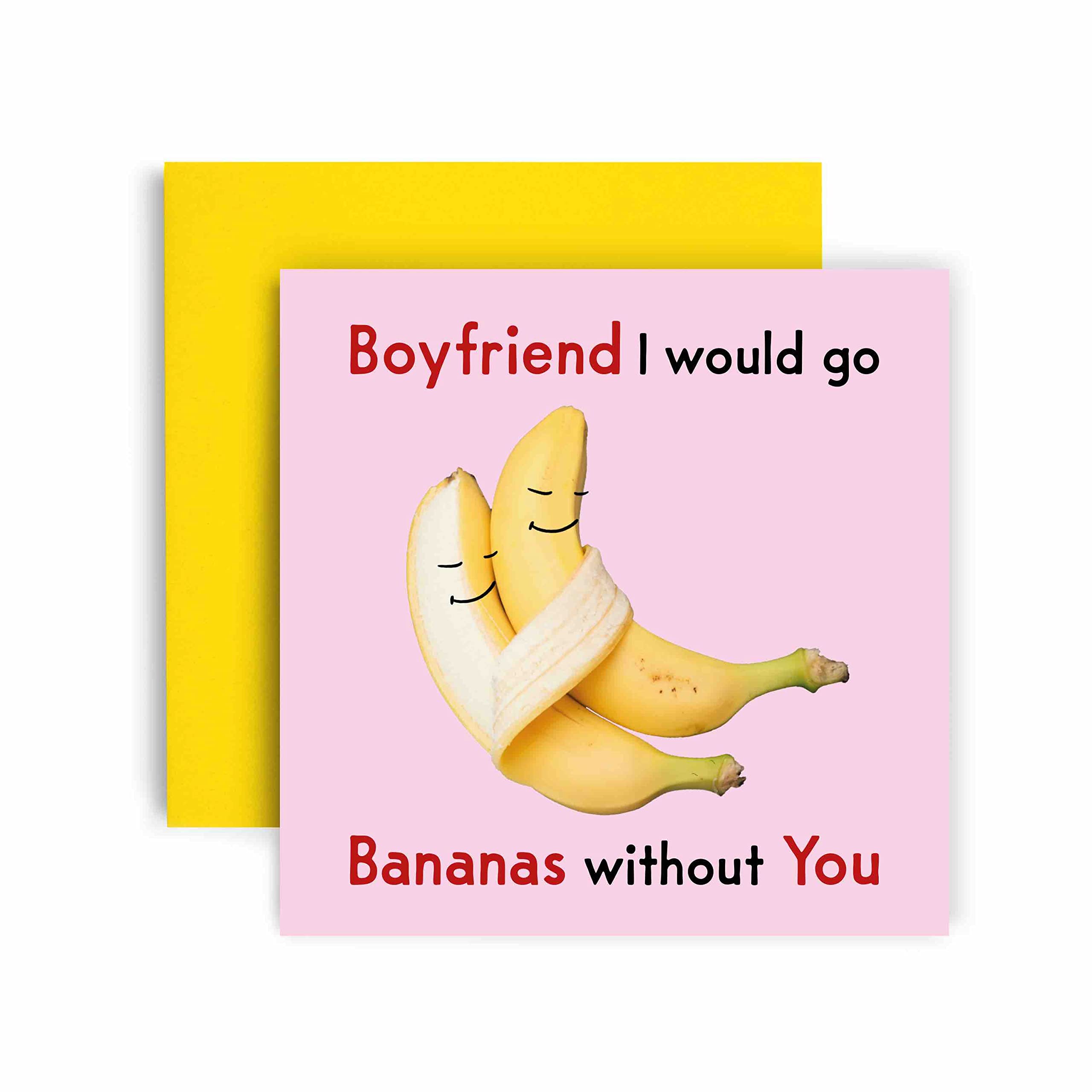 Huxters Funny Anniverary Cards for men and women - I Love You Banana Valentines and Birthday Card from him and her - Saucy Birthday Card and valentines 1.48cm (I'd Go)